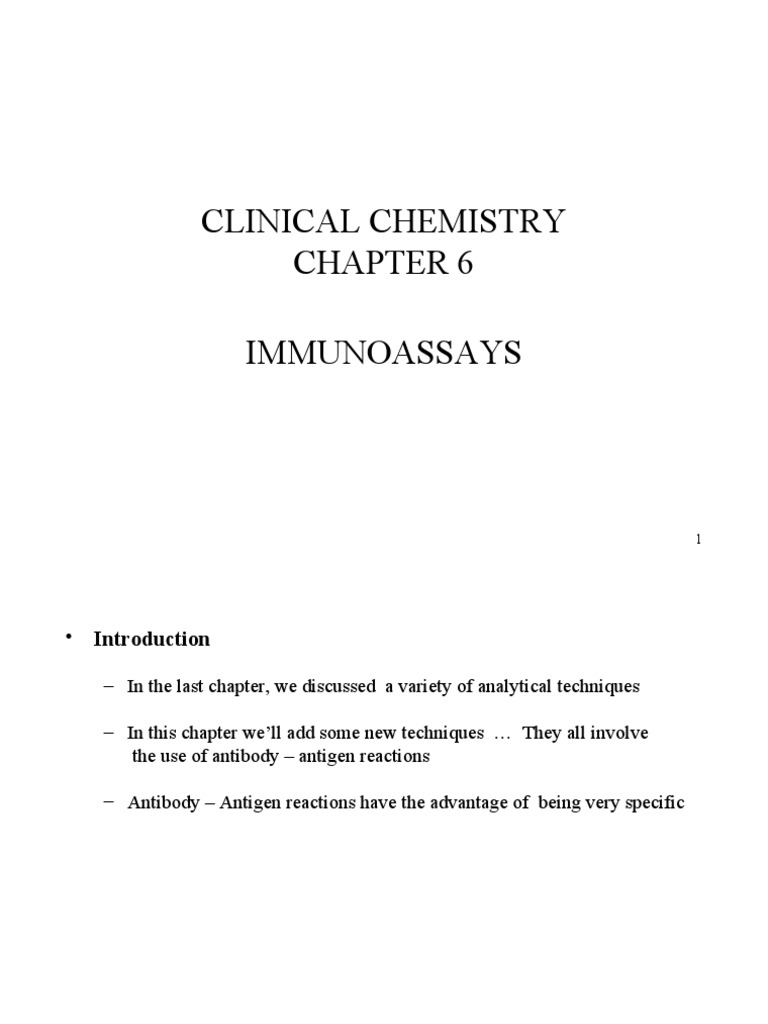 Clinical Chemistry Immunoassays | PDF | Immunoassay | Elisa
