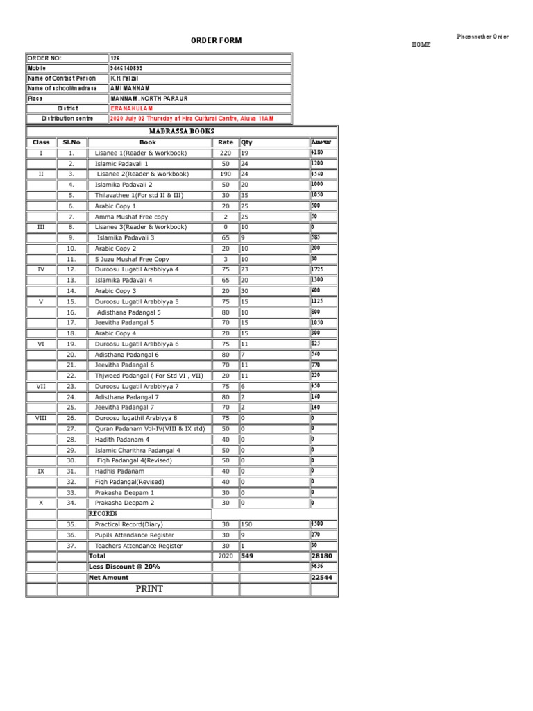 Madrassa Books: Order Form | PDF | Islamic Ethics | Monotheistic Religions