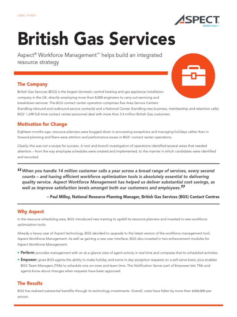 British Gas Services: Aspect Workforce Management Helps Build An ...