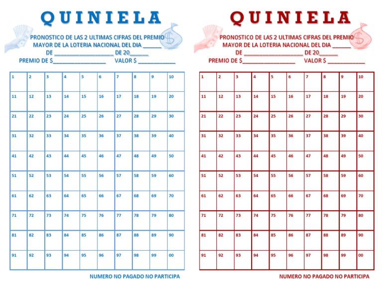 Plantilla de Quiniela para Imprimir | PDF