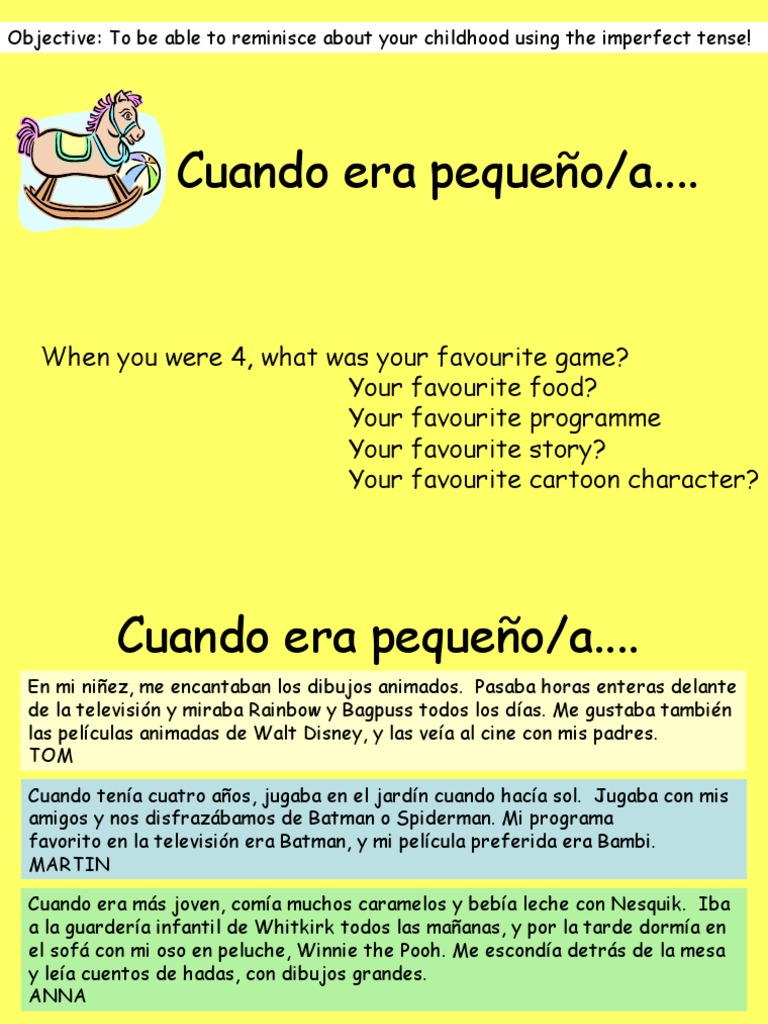 Recuerdos de infancia en imperfecto | PDF | Dibujos animados | Bebidas