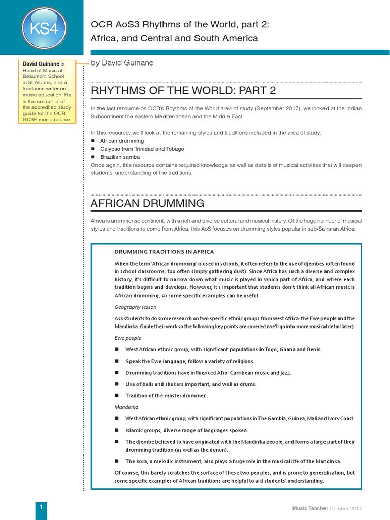 Ocr Aos3 Rhythms of The World, Part 2: Africa, and Central and South ...