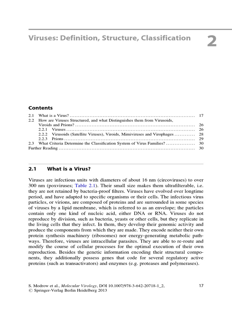 Viruses: Definition, Structure, Classification: Table 2.1 | PDF | Virus ...