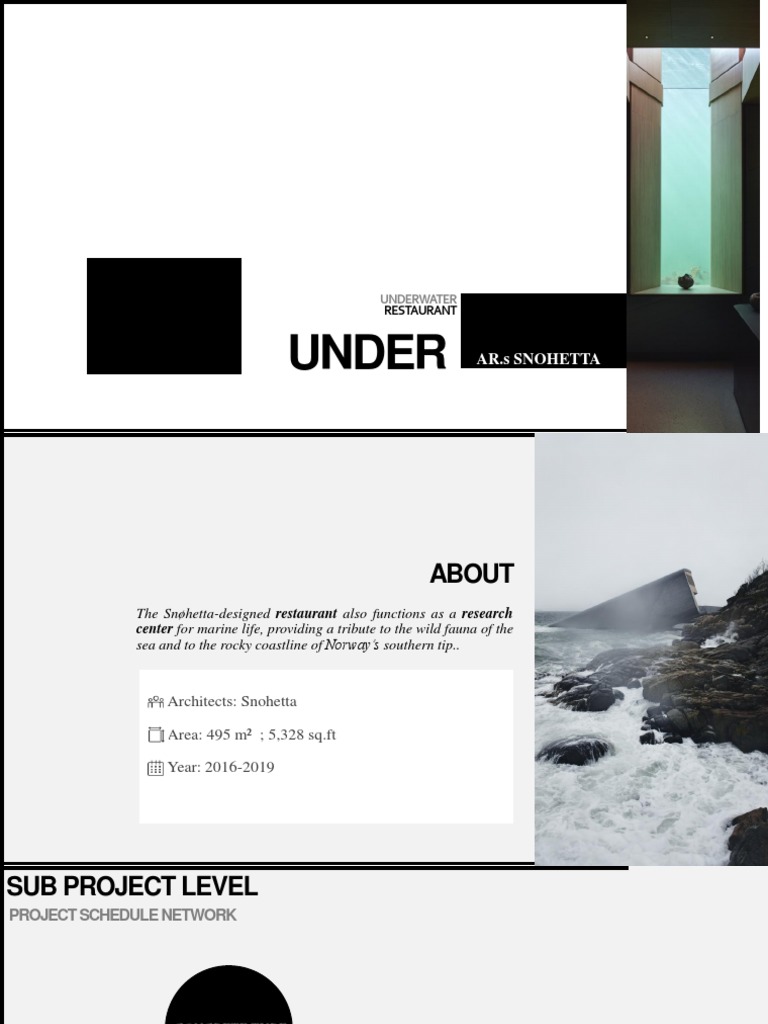 UNDER BY SNOHETTA NIYANDHA SETHURAMAN Project Management | PDF | Concrete | Wall