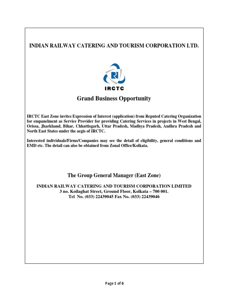 EOI For Uploading in IRCTC Portal | PDF | Value Added Tax | Economies