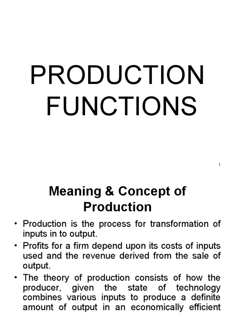 4.production Functions | PDF | Production Function | Supply (Economics)
