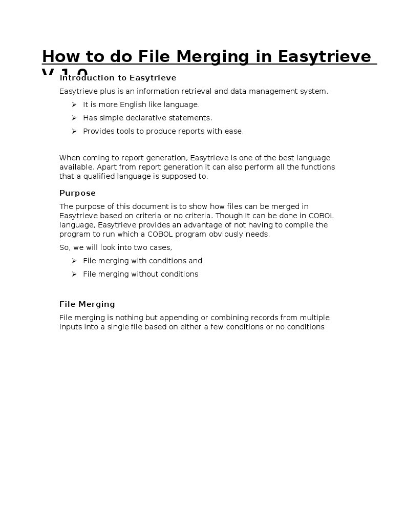 Merging Files in Easytrieve Explained | PDF