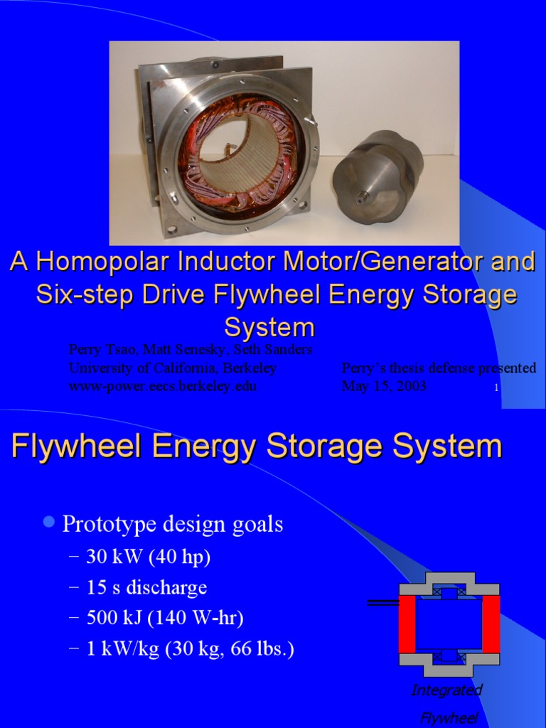 Homopolar Inductor Motor & Flywheel Energy Storage | PDF | Electric ...