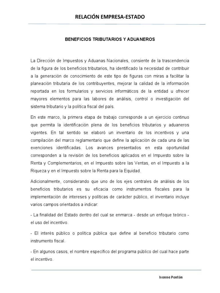 Incentivos Tributarios | PDF | Pequeñas y medianas empresas | Beneficio ...