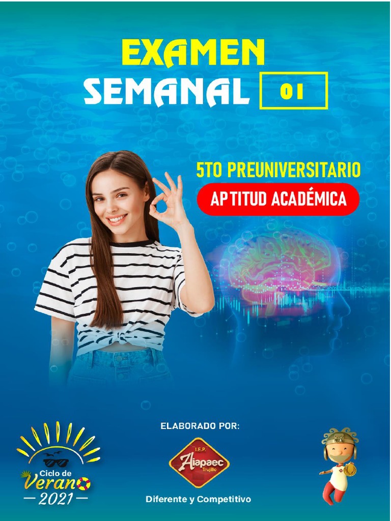 Examen Semanal #01 5to Pre Aptitud | PDF | Piel | Adjetivo