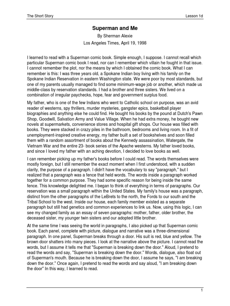 Lesson 1d Superman and Me PDF | PDF | Books