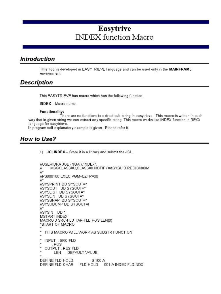 Easytrieve Substr Function Macro Pdf Parameter Computer Programming Macro Computer Science 2400