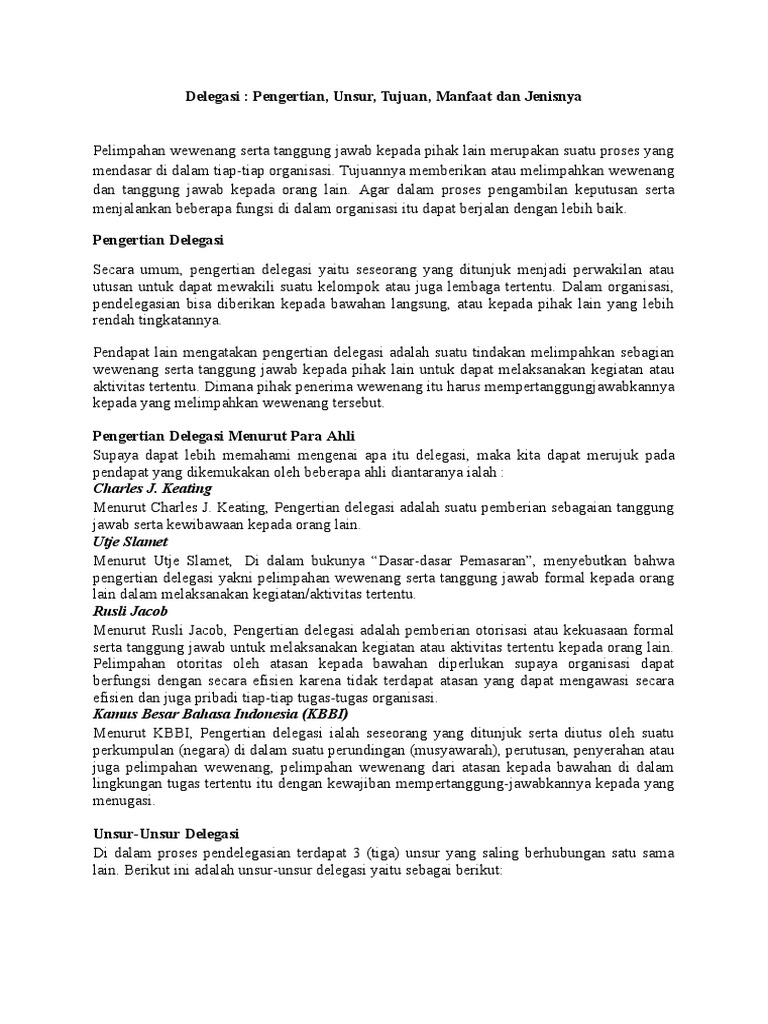 Materi Delegasi | PDF