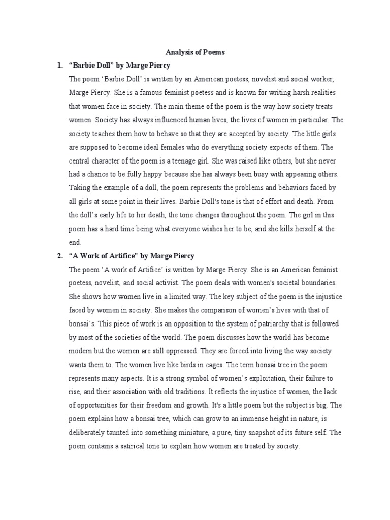 Analysis of Poems | PDF | Poetry