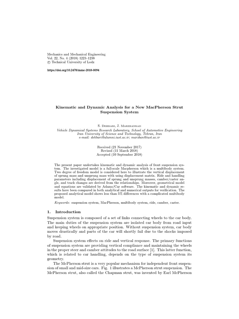 (23540192 - Mechanics and Mechanical Engineering) Kinematic and Dynamic Analysis For A New ...