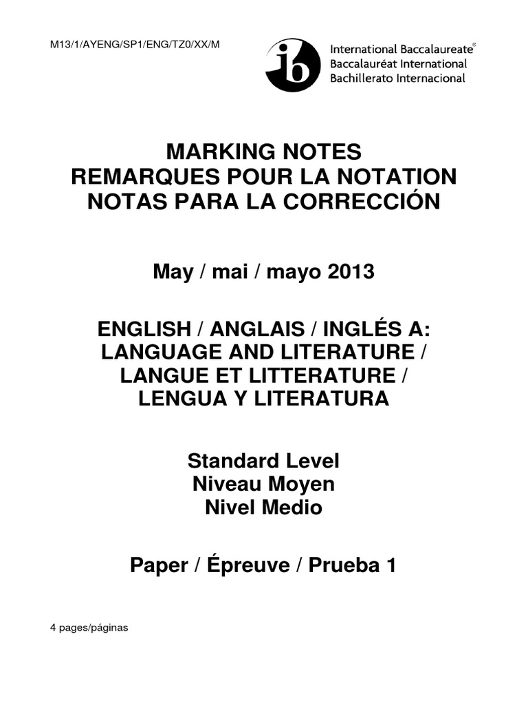 Marking Notes Remarques Pour La Notation Notas para La Corrección | PDF ...