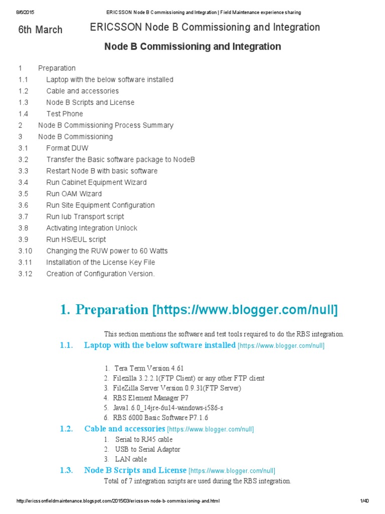 Ericsson Node B Integration Guide | PDF | Internet Protocols | Computer ...