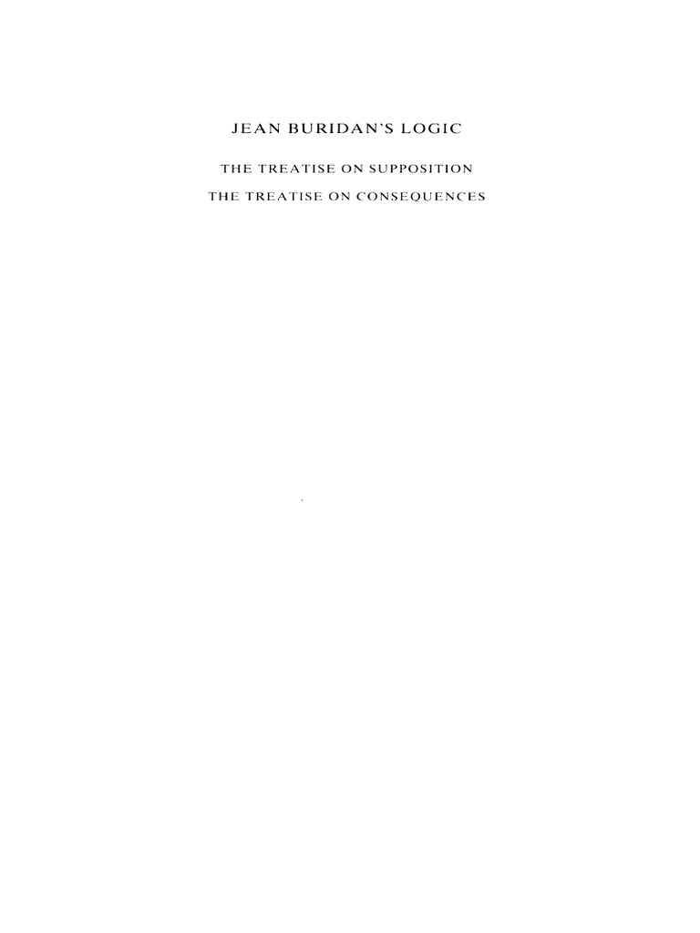Jean Buridans Logic | PDF | Logic | Semantics