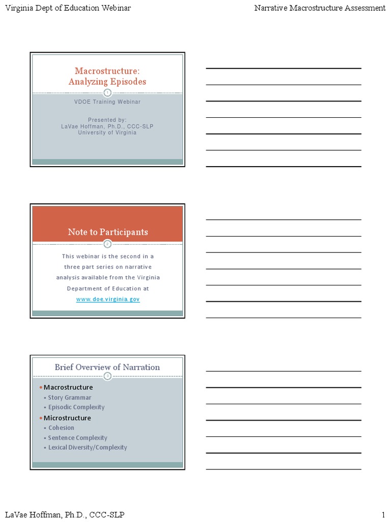 Narrative Macrostructure Assessment | PDF | Microstructure | Nature