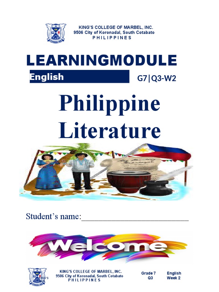 Learningmodule: Philippine Literature | PDF | Perfect (Grammar ...