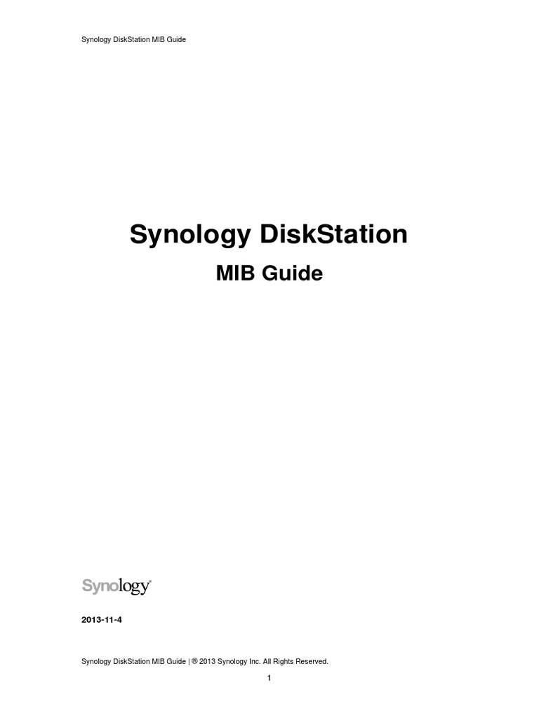 Synology DiskStation MIB Guide | PDF