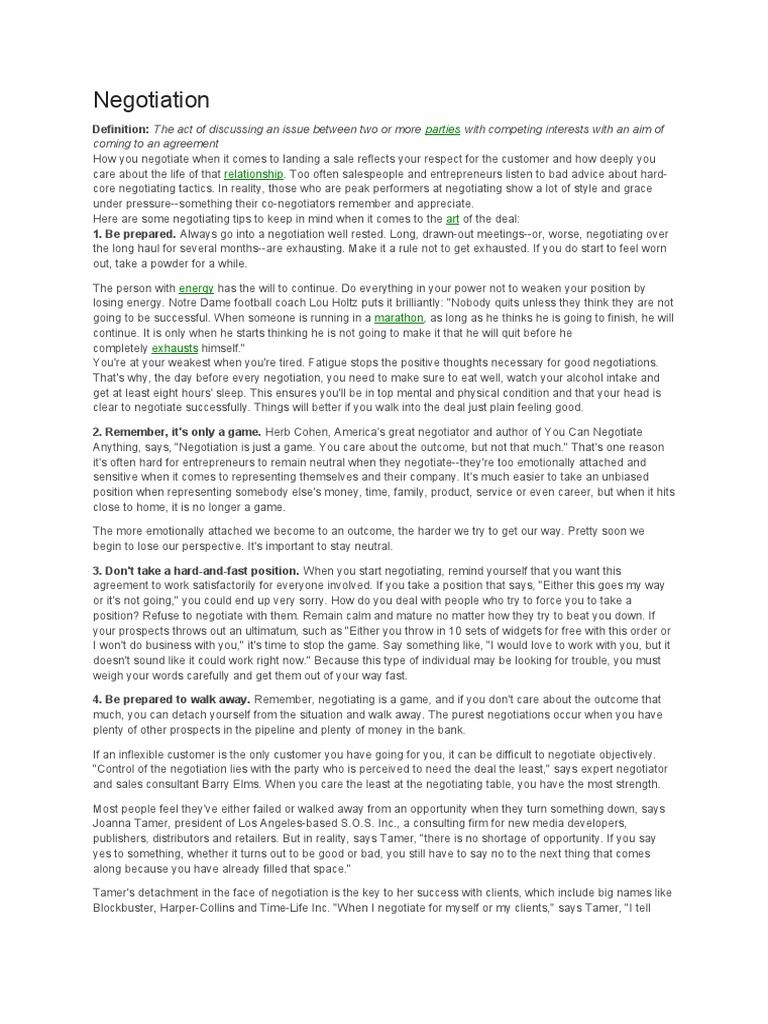 Negotiation: Relationship | PDF | Negotiation | Bargaining