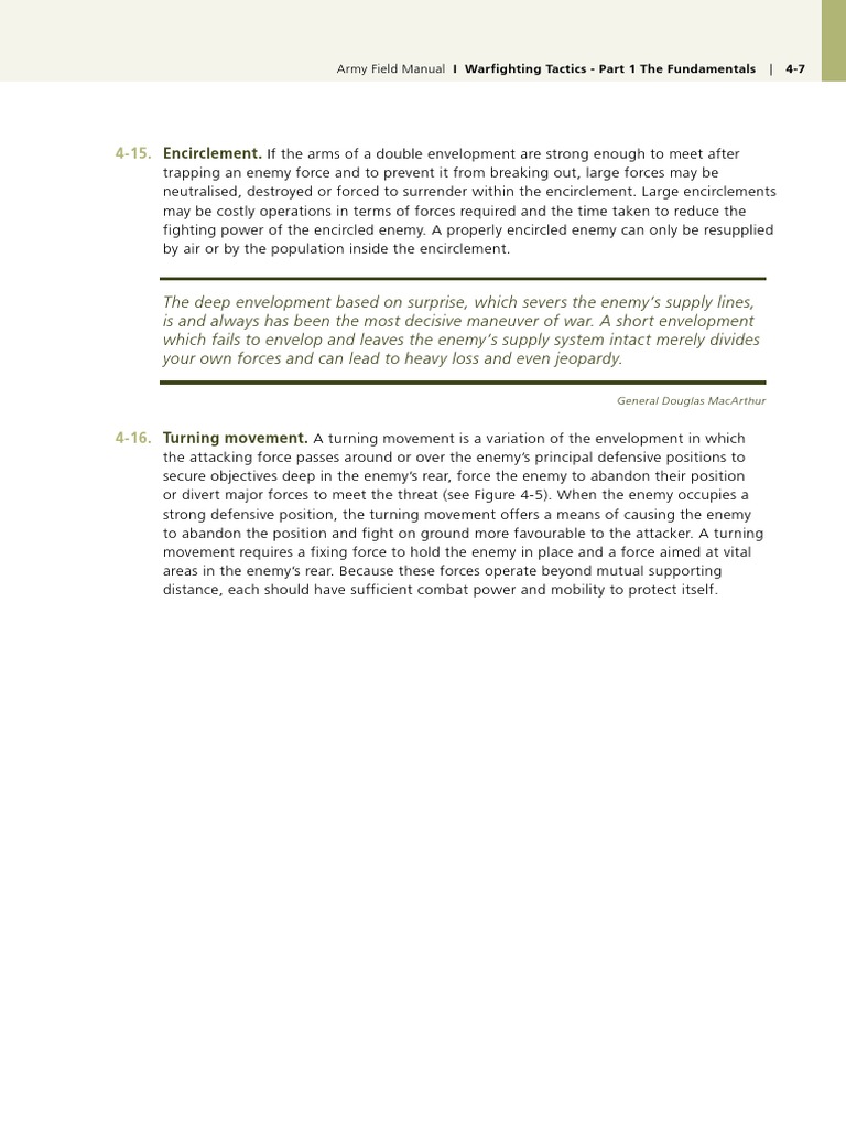 Encirclement.: Army Field Manual I Warfighting Tactics - Part 1 The ...