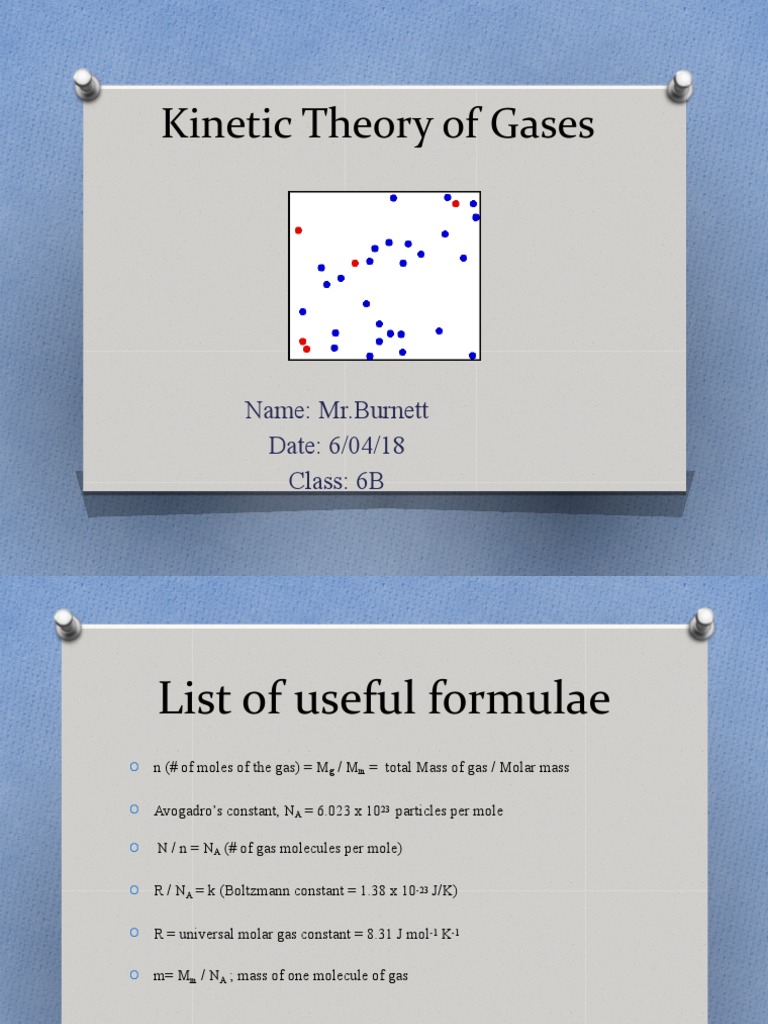 Kinetic Theory of Gases 2018 | PDF | Gases | Mole (Unit)