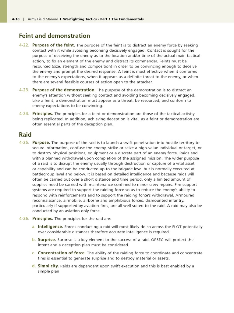 Feint and Demonstration: Purpose of The Feint | PDF | Deception ...