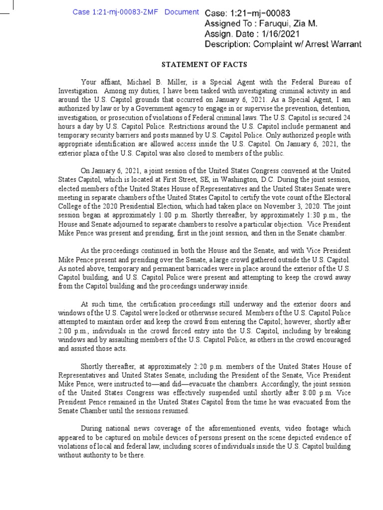 Capitol Breach: Valerie Ehrke Case | PDF | United States Capitol ...