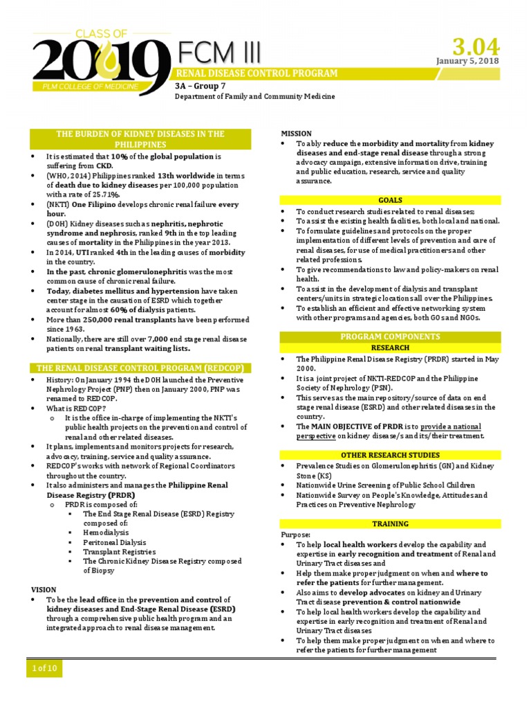 FCM3-3.03 Renal Disease Control Program | PDF | Organ Donation | Organ ...