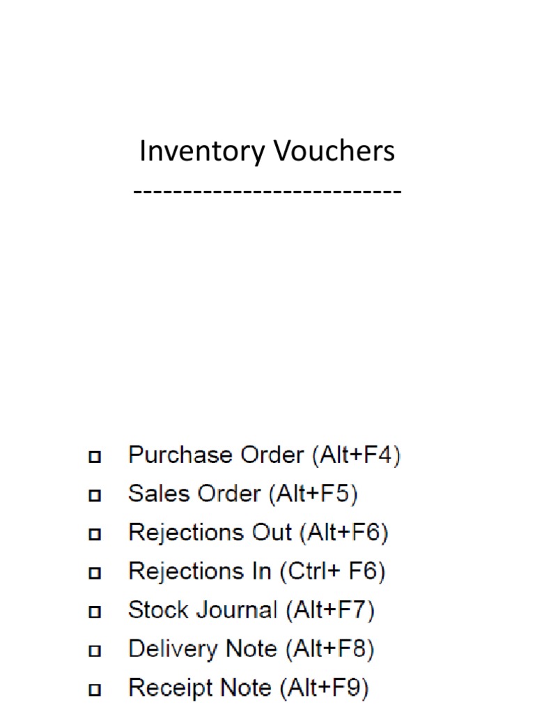Inventory Vouchers | PDF