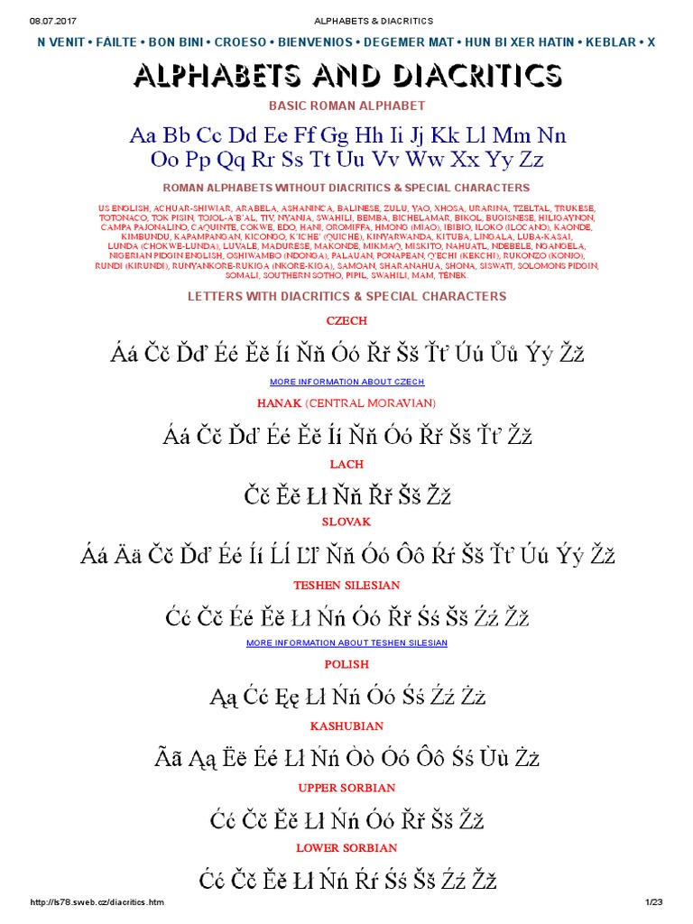 Alphabets & Diacritics | PDF | Alphabet | Languages Of Asia