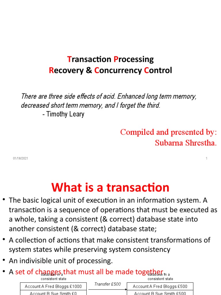 Transaction Processing: ACID Principles | PDF | Database Transaction ...