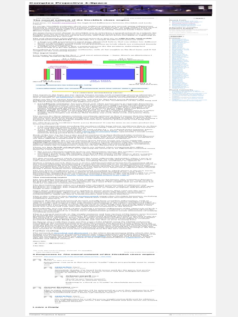 The Neural Network of The Stockfish Chess Engine - Complex Projective 4 ...