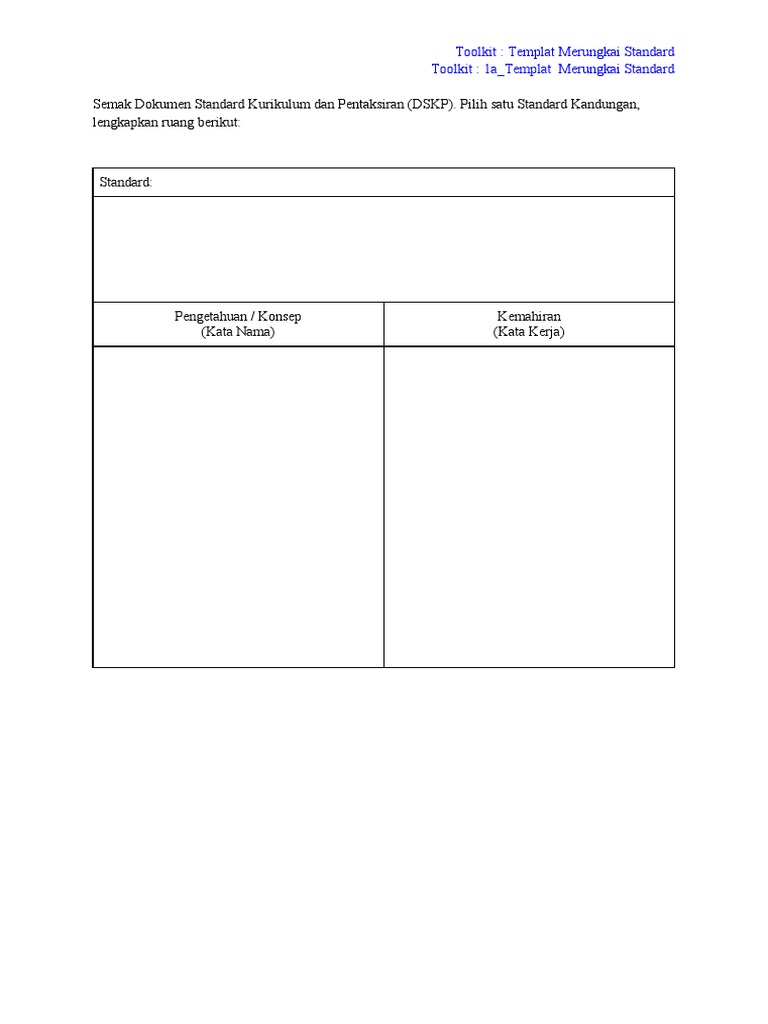 Toolkit - Templat Merungkai Standard | PDF