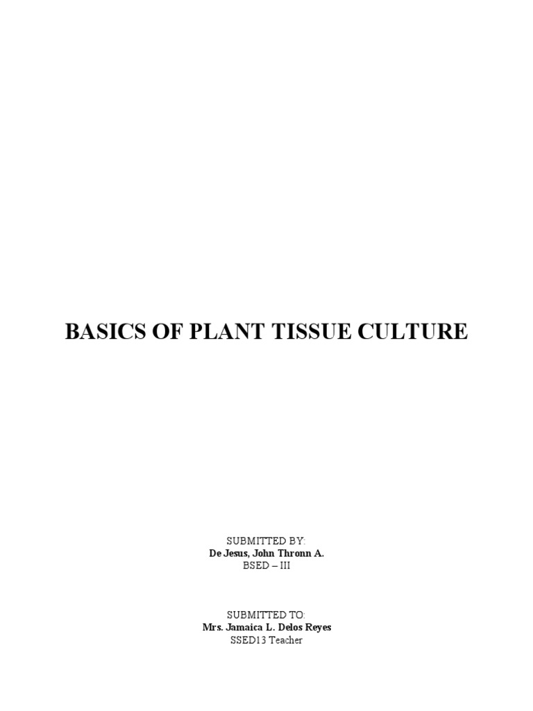 Introduction to Plant Tissue Culture | PDF