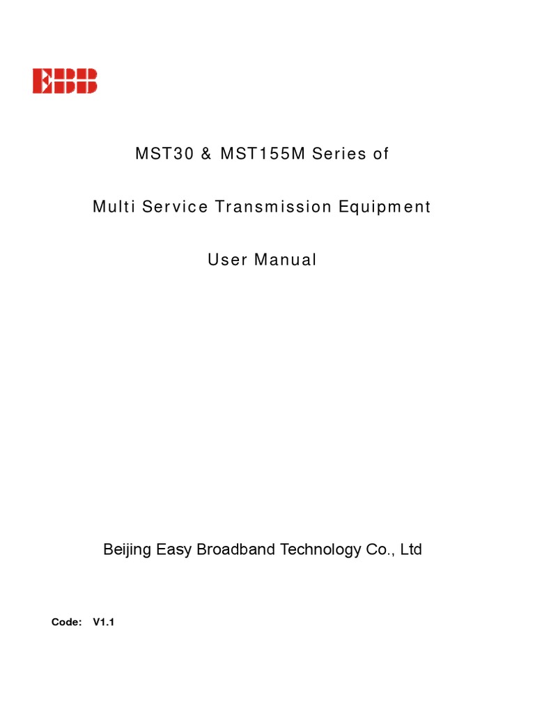 MST30 & MST155M Series of Multi Service Transmission Equipment User ...