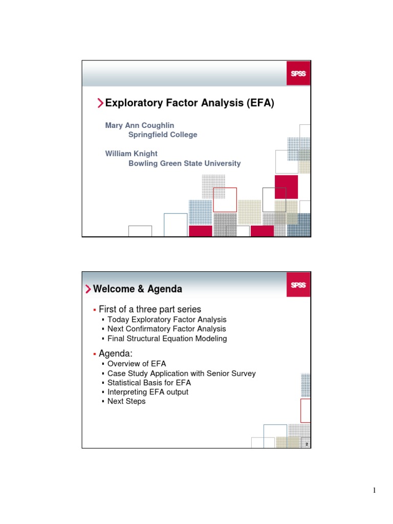 Exploratory Factor Analysis (EFA) : Welcome & Agenda | PDF | Factor Analysis | Principal ...