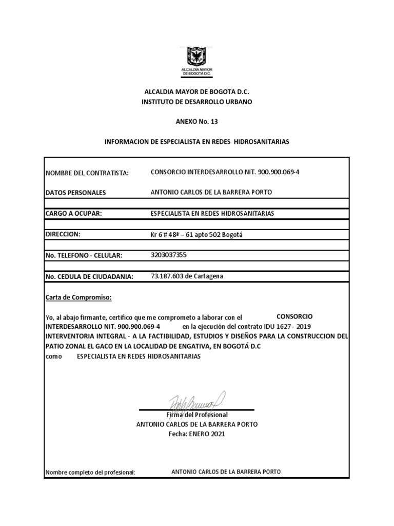 Formatos Idu PDF | PDF