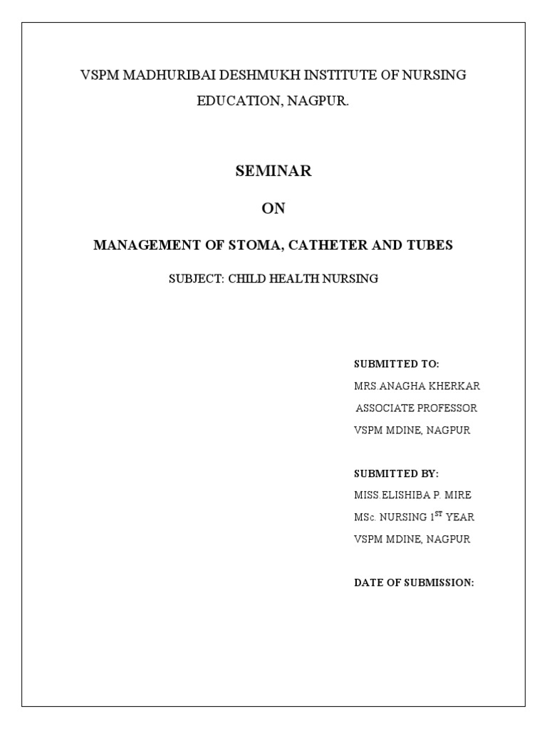 Stoma and Catheter Management Seminar | PDF | Catheter | Urinary Bladder