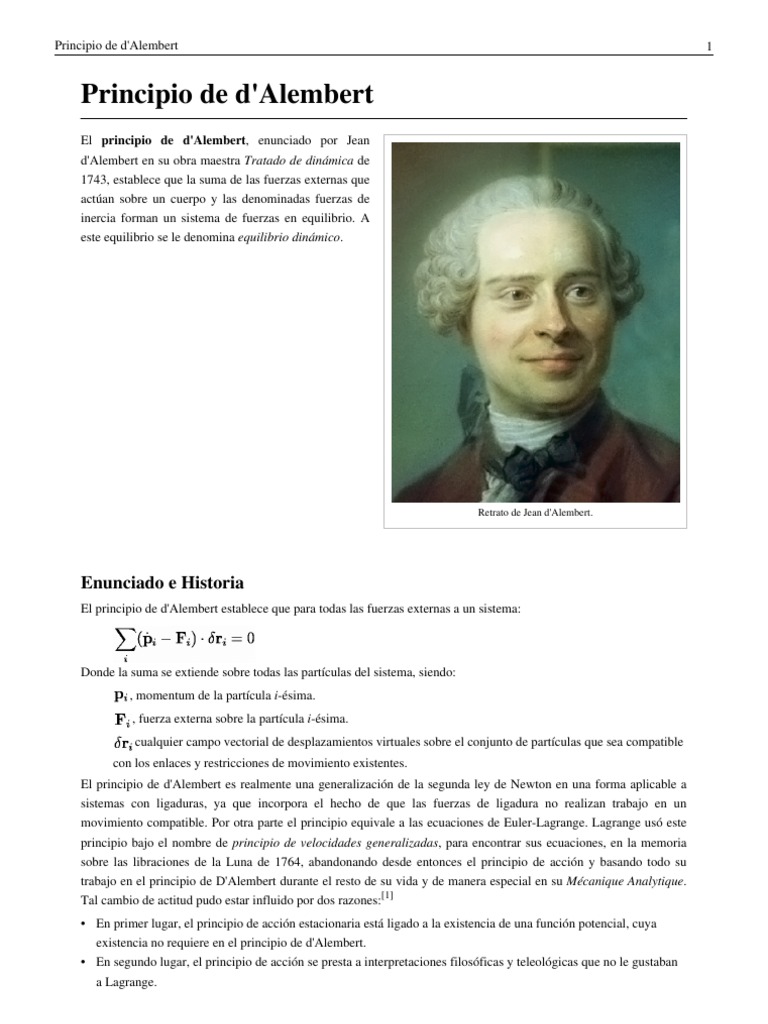 D'alambert | PDF | Física | Mecánica