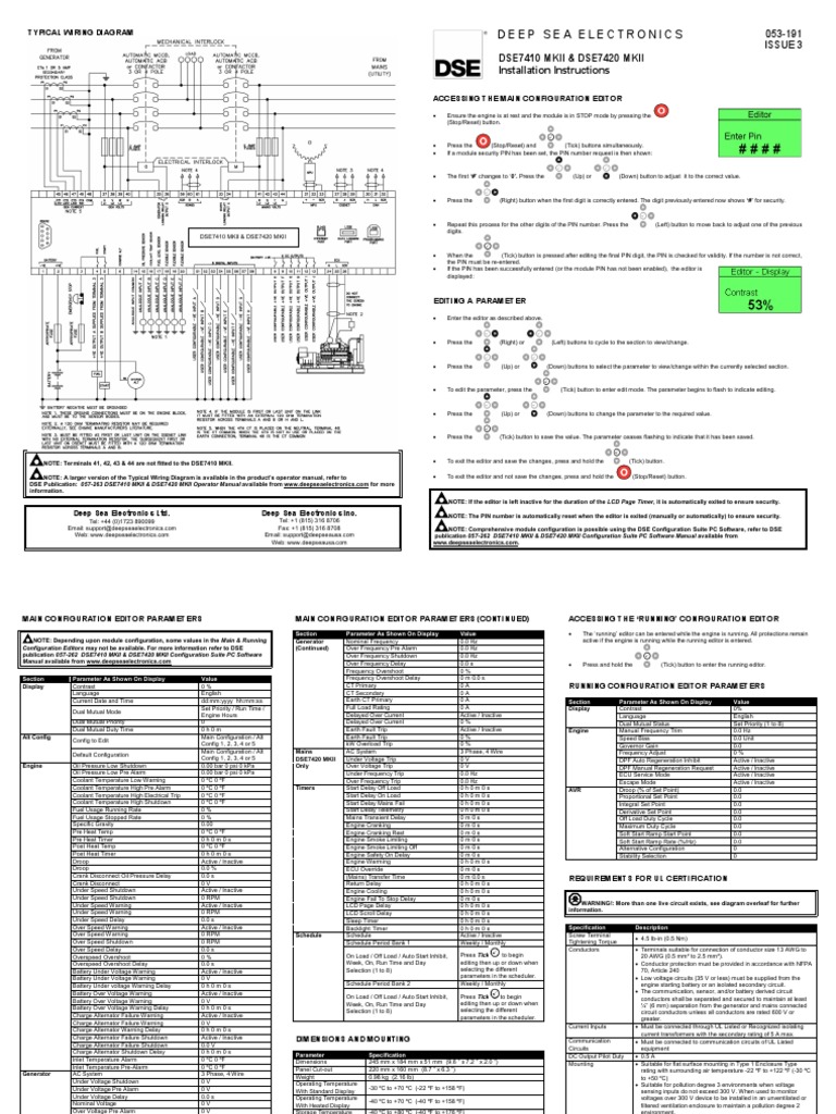 DSE7410-MKII-DSE7420-MKII Manual | PDF | Mains Electricity | Personal ...