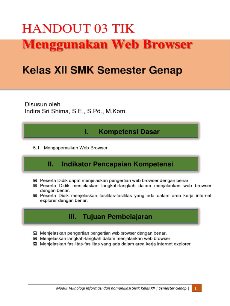 Modul 03 Pengenalan Web Browser | PDF