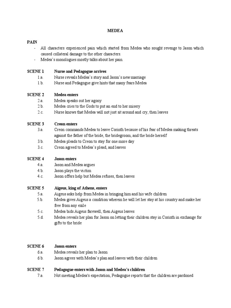 MEDEA Scene Breakdown | PDF | Jason