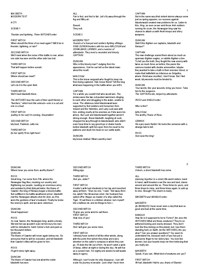 Macbeth (Modern Text) | PDF | Macbeth