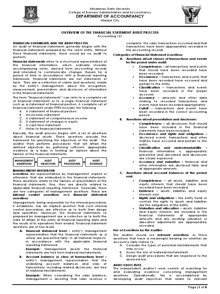 Overview of The Financial Statement Audit Process (Final) PDF | PDF ...