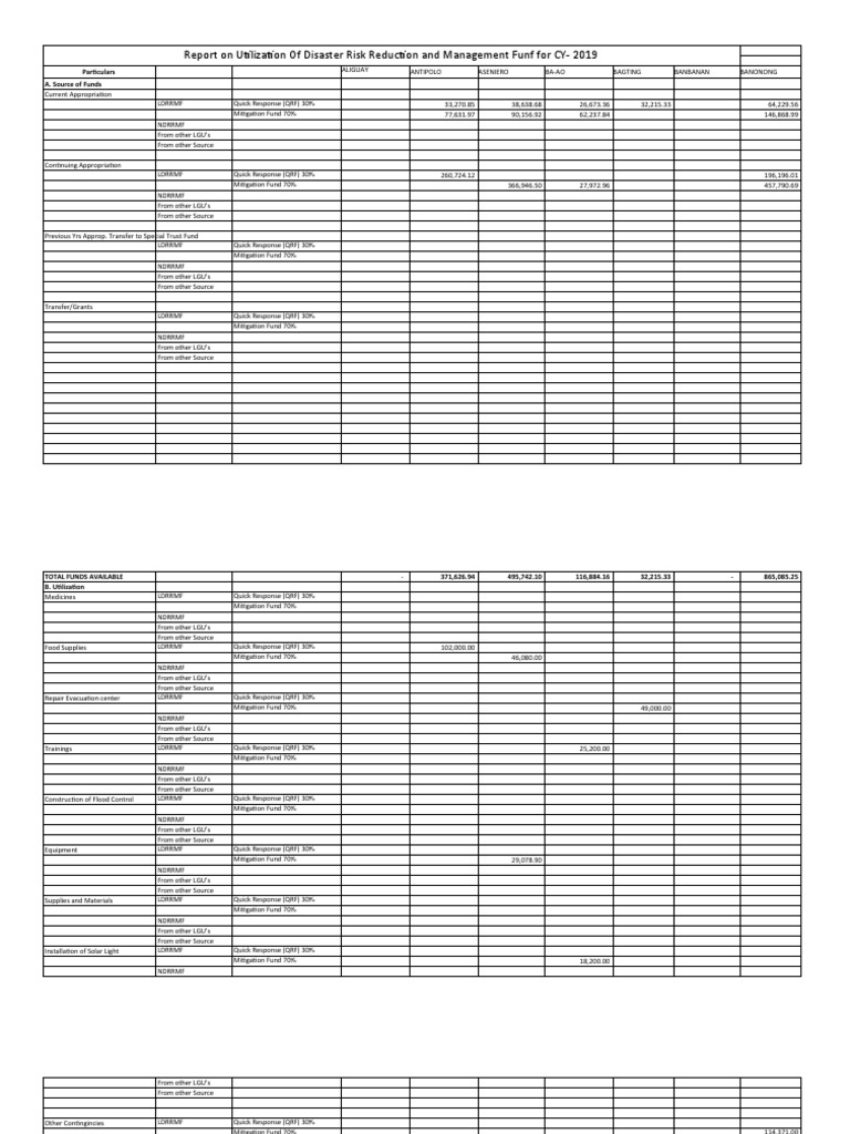 Report On Utilization of DRRMF | PDF | Natural Environment | Physical ...