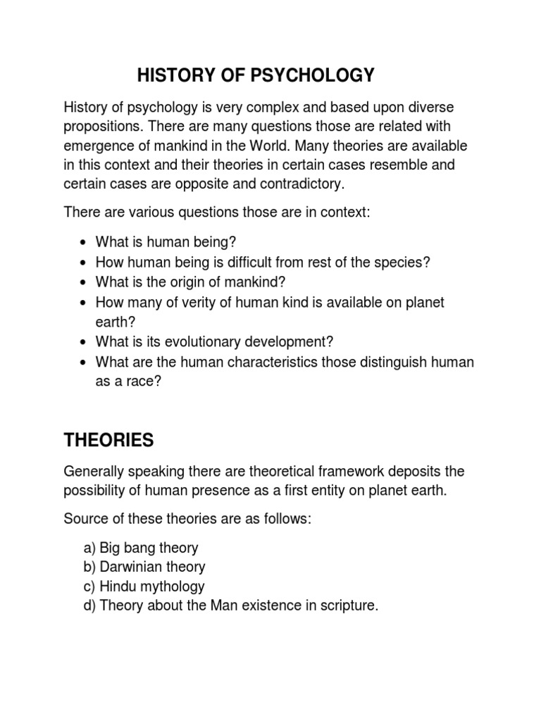 History of Psychology | PDF | Psychology | Science
