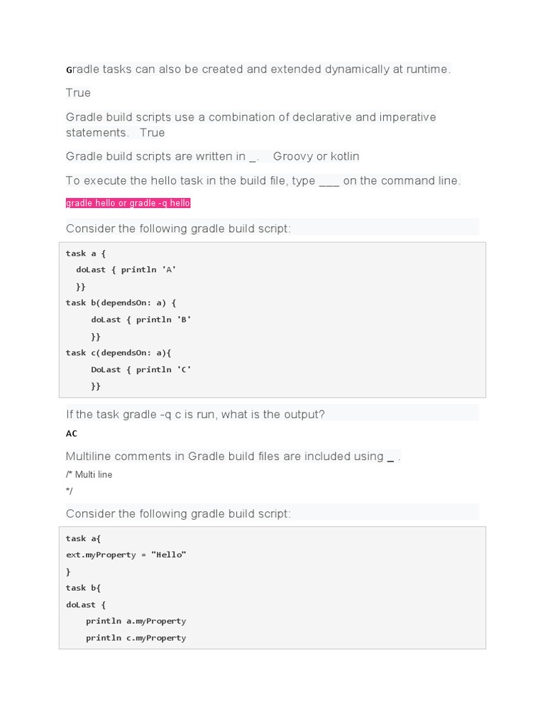 Gradle build scripts overview | PDF | Java (Programming Language) | Unix Software